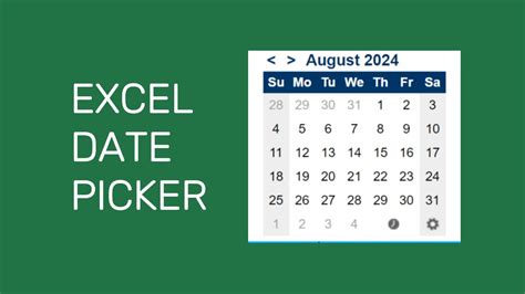 How To Insert A Date Picker In Excel 2024 Youtube