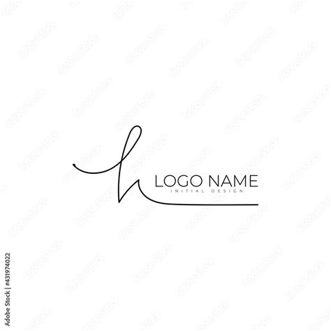 H Initial Handwriting Logo Template Signature Logo Concept Hand Drawn