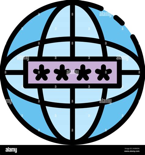 Global Internet Authentication Icon Outline Global Internet