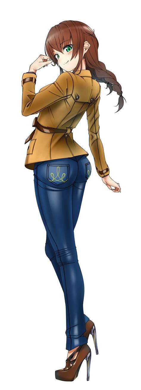 The Big Imageboard Tbib Alternate Costume Ass Bangs Braid Brown Hair Brown Jacket Denim From