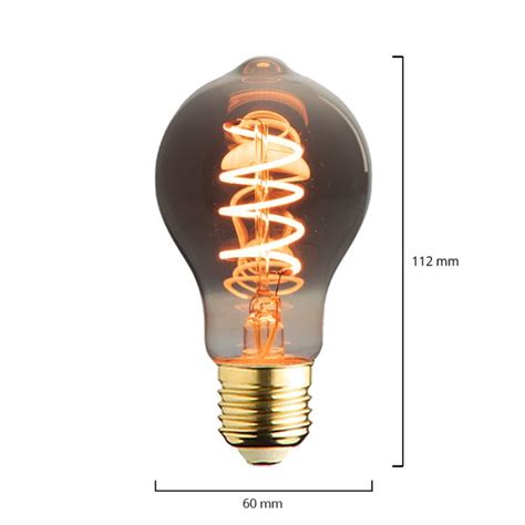 LED Lamp E Staps Dimbaar Watt K Extra Warm Wit A Smoke Spiraal