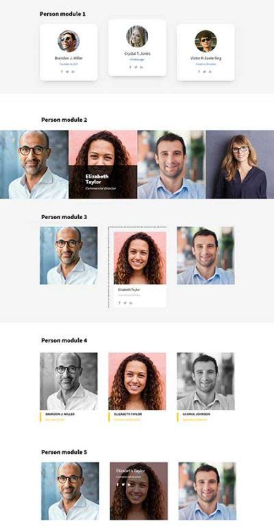 View All Divi Person Module Layouts • Divi Theme Layouts