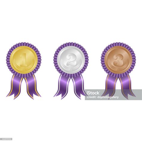 금 은 청동 상 메달 벡터 디자인 흰색 배경에 격리 1위 2위 3위 배지 벡터 디자인 1위에 대한 스톡 벡터 아트 및 기타