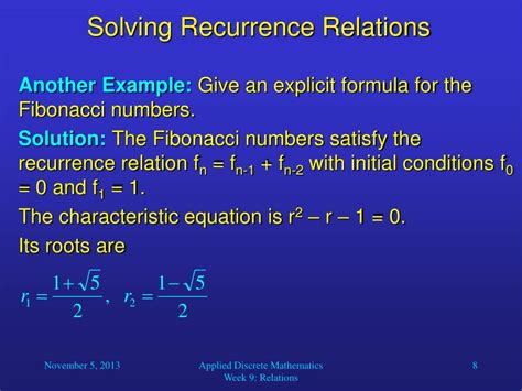 Ppt Solving Recurrence Relations Powerpoint Presentation Free