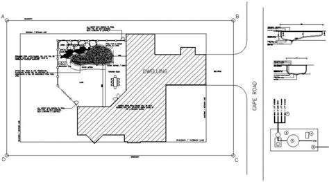 house plot with land survey cad drawing cadbull
