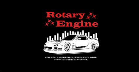 Mazda Rx7 Rotary Engine White Mazda Rx7 Sticker Teepublic