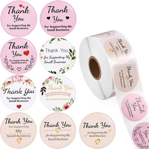 500pcs Thank You Stickers Seal Labels Round Thank You For Supporting My