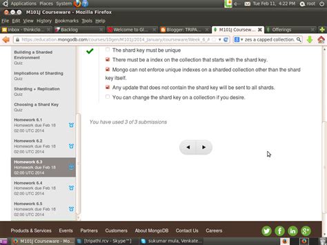 Tripathi Shivanand Blog Mongodb And M101j Mongodb For Java Developers Answers