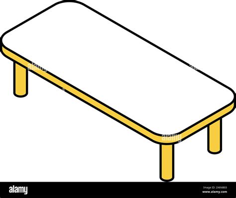 Interior Low Table Isometric Illustration Vector Illustration Stock