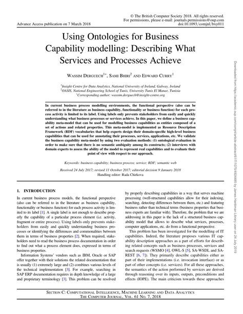 Pdf Using Ontologies For Business Capability Modelling Describing What Services And Processes