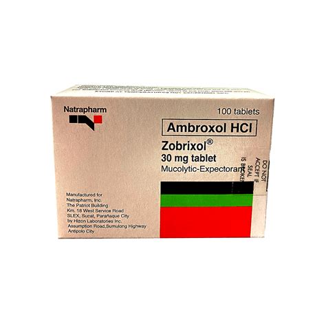Zobrixol Ambroxol Hydrochloride 30mg Tablet 100s Price In The