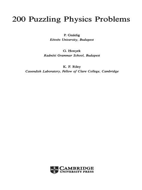 200 Puzzling Physics Problems Pdf