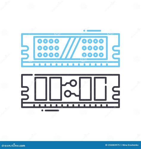 Computer Memory Line Icon Outline Symbol Vector Illustration Concept Sign Stock Vector