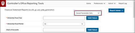 Save Parameter Settings Office Of The University Controller