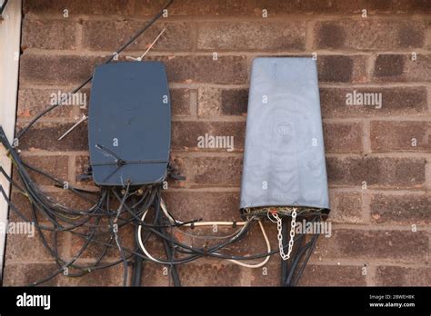 Two Different Bt Distribution Points Dp S On A Wall With Wires Going