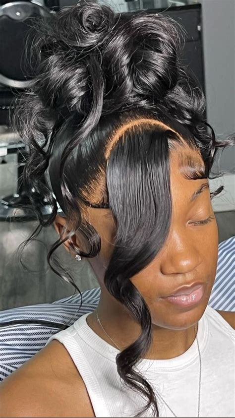 Messy Updo With BangsSo Freaking Beautiful Amazing Work By Lalaflex Weave Ponytail