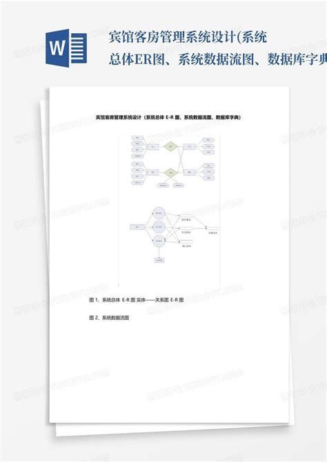 宾馆客房管理系统设计 系统总体e R图、系统数据流图、数据库字典 百 Word模板下载 编号qzgprgyz 熊猫办公