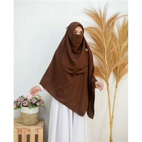 Jual HIJAB SEGI EMPAT JUMBO Hijab Syar I X Cm Plus Cadar Dua Layer Hijab Wolfis Premium