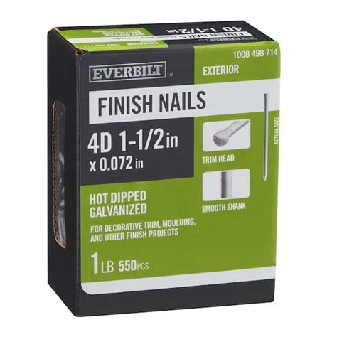 Everbilt 1 1 2 In X 4d Hot Dipped Galvanized Finishing Casing Nails 1