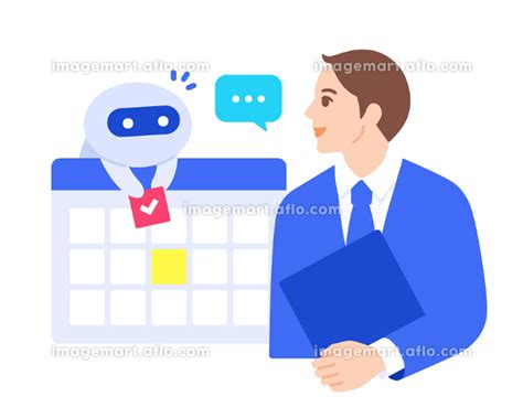 Aiがスケジュール管理。秘書の役割を担っているイメージのベクターイラスト素材。 224778916 イメージマート