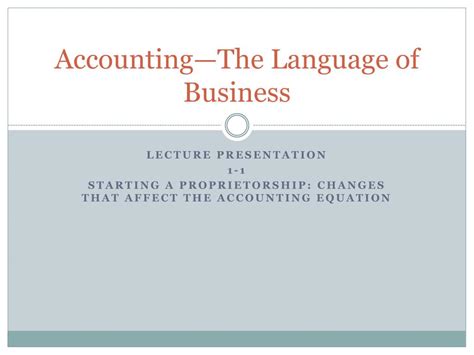 Ppt Accounting—the Language Of Business Powerpoint Presentation Free