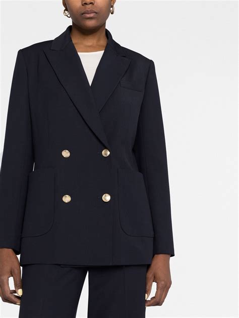 Claudie Pierlot Double Breasted Twill Blazer Farfetch
