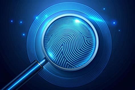 3d Identity Person With Fingerprint Scan Loupe Icon People Search