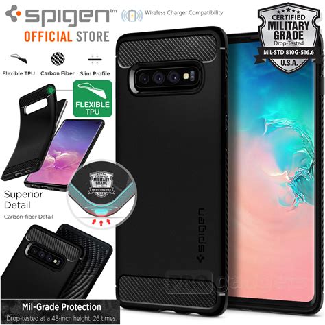 Galaxy S10 Case Genuine Spigen Rugged Armor Slim Soft Resilient Cover