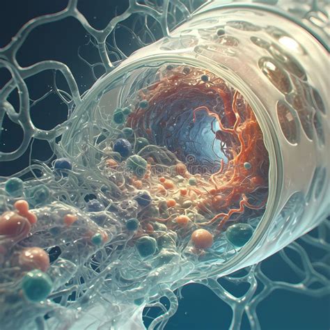 Brain Cell Neurons With Microscopic Details Stock Illustration