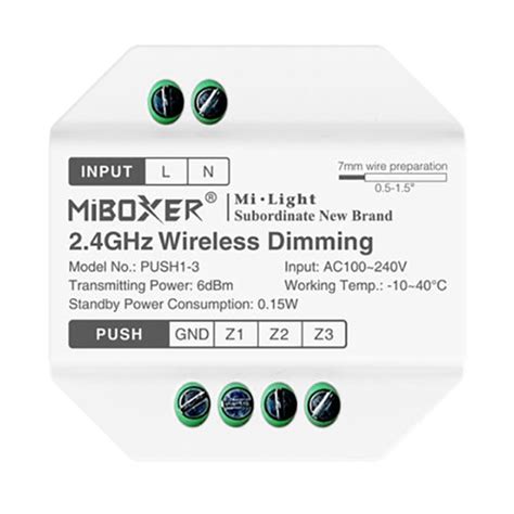 Push1 3 Rf Ac To Ac 3 Zone Led Dimmable Light Controller