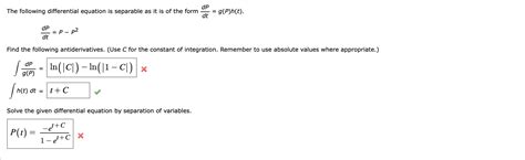 solved the following differential equation is separable as