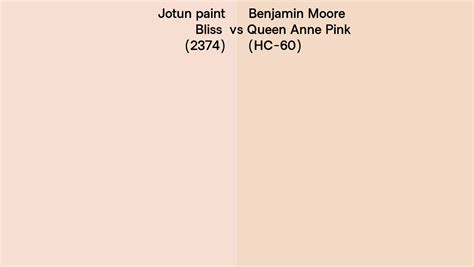 Jotun Paint Bliss 2374 Vs Benjamin Moore Queen Anne Pink Hc 60 Side
