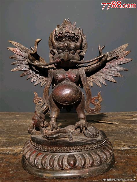纯铜泥金神鸟像大鹏鸟神像一尊 铜像 铜佛像 雅玉轩文玩7788收藏 收藏热线