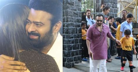 Adipurush Pre Release Event Prabhas Kriti Sanon Share A Warm Hug Saif