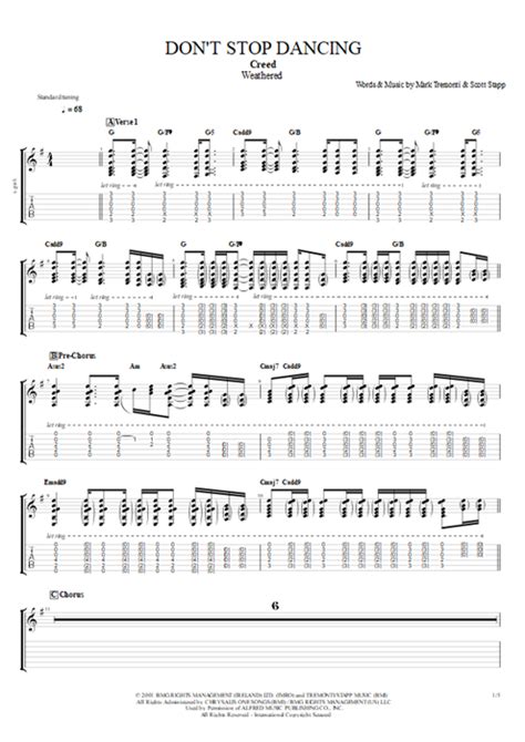 Dont Stop Dancing Tab By Creed Guitar Pro Guitars Bass And Backing