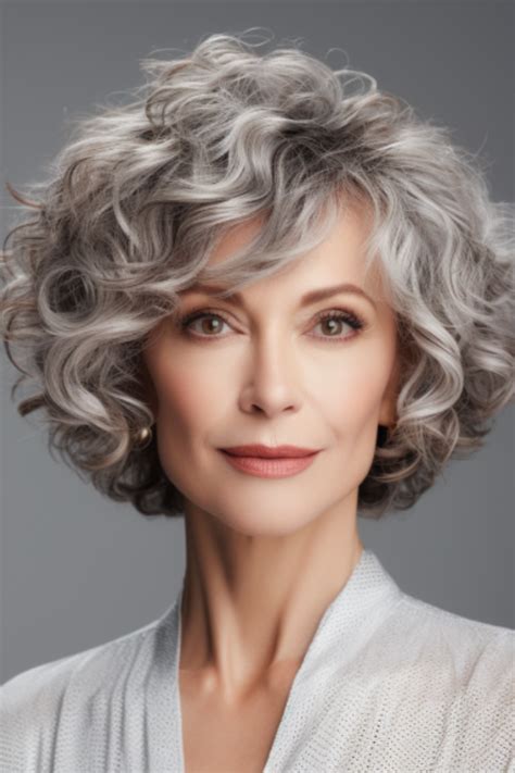 27 Flattering Curly Hairstyles For Women Over 60 Grey Curly Hair