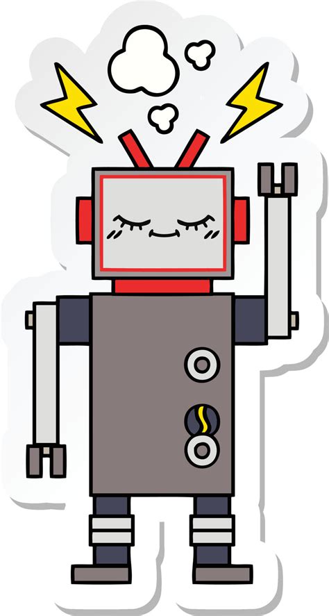 Sticker Of A Cute Cartoon Dancing Robot 11505014 Vector Art At Vecteezy
