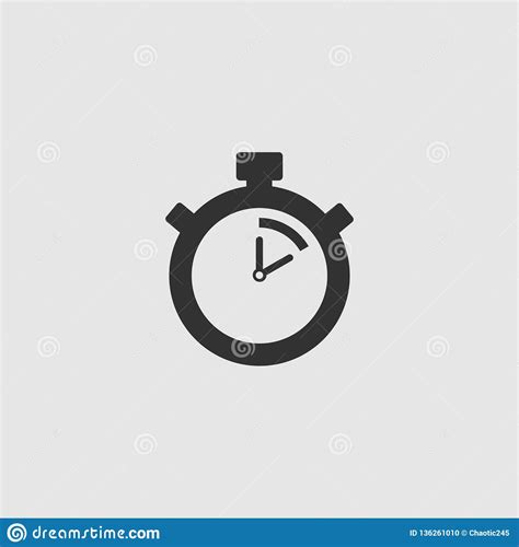 Stopwatch Vector Icon The 10 Seconds Minutes Stopwatch Icon On Gray