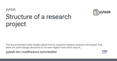 Structure Of A Research Project Pytask 0 5 5 Documentation