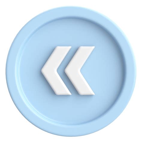 premium photo previous button back button 3d illustration