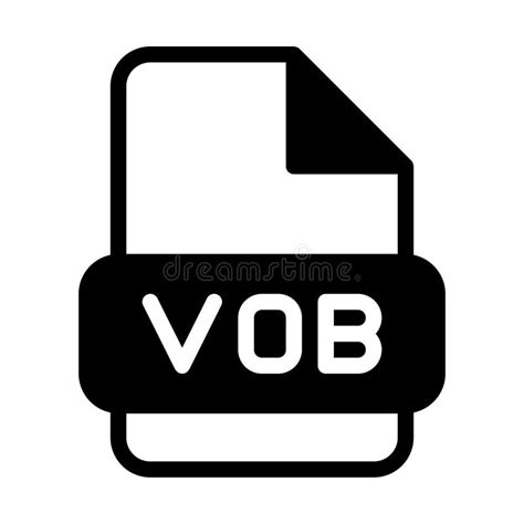 Vob File Format Video Icons Web Files Label Icon Stock Vector Illustration Of File Download