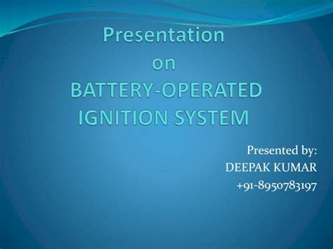 Pdf Battery Operated Ignition System Dokumentips