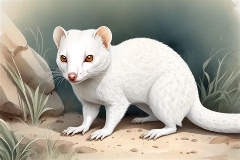 Illustration Of A White Albino Marten Free Download Ai Scribbles