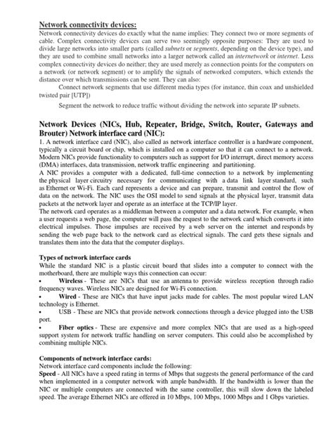 Cn Connecting Devices Pdf Computer Network Network Interface