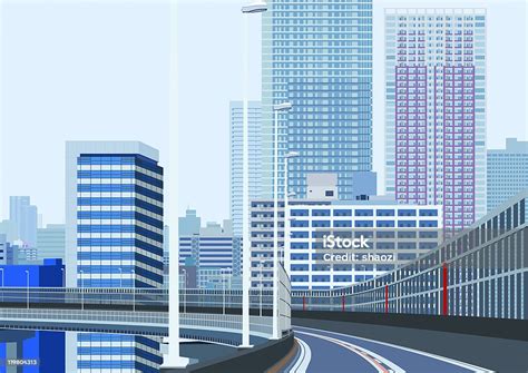 Modern City Building And Highway向量圖形及更多建築業圖片 建築業 建築物外觀 摩天大廈 Istock