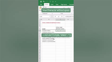 Excel Hacks Len And Substitute Function Excel Youtube