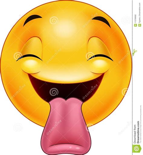 Ilustración Acerca Ejemplo Del Emoticon Sonriente Que Pega Hacia Fuera