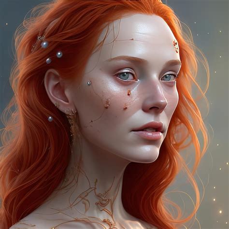 Premium Photo Red Haired Female Warrior With Green Eyes