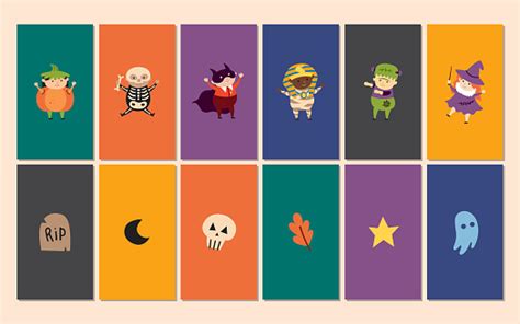 인스 타 그램 스토리 아이콘 하이라이트 소름 할로윈 생물 문자의 의상을 입은 어린이 뱀파이어 마녀 해골 호박 미라 프랑켄슈타인 무덤 유령 두개골 달 별 잎 공포 무서움에