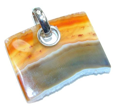 Botswana Agate Sterling Silver Handmade Pendant Model 13 Sty 17 71